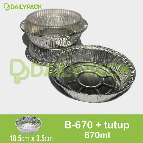 Jual ALUMINIUM FOIL TRAY BULAT 18 CM + TUTUP MIKA B670 / BX 2700 - Kota ...