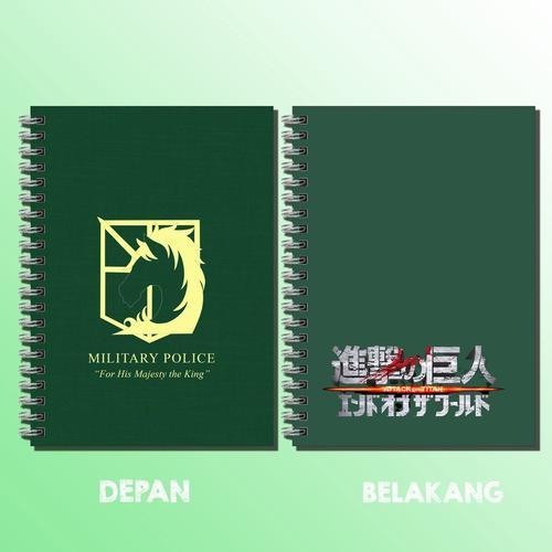 Jual Pocket book/notebook/buku catatan anime AOT military police - A6 ...