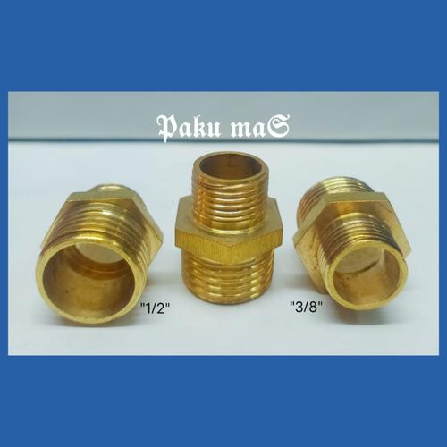 Jual double nepel double drat luar kuningan 1/2 x 3/8 inch - Kab. Sidoarjo - Paku Mas Sidoarjo ...