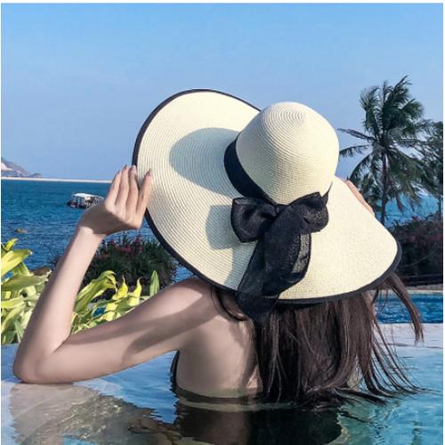 Jual Topi Pantai Fiona Lis Pita Hitam Lebar - Cream - Kota Bandung - RFOSTORE | Tokopedia