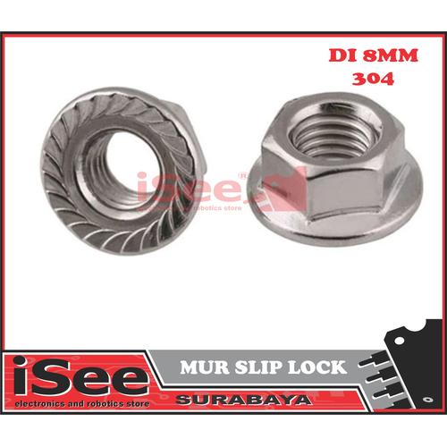 Jual Mur M8 Self Slip Lock Nut 8mm stainless steel 304 anti karat kunci ...