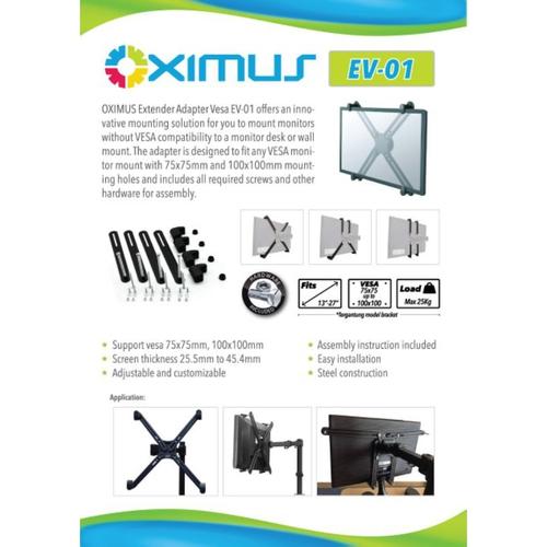 Jual Bracket TV Monitor Led LCD Vesa Adapter Vesa Extender Oximus EV01 ...