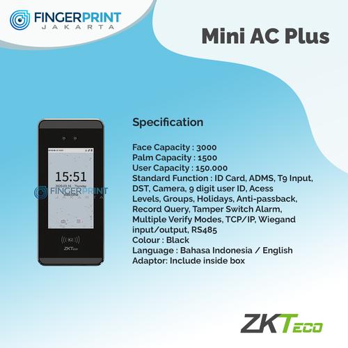 Jual Mesin Absensi Wajah Access Door Zkteco Mini AC Plus - Jakarta ...