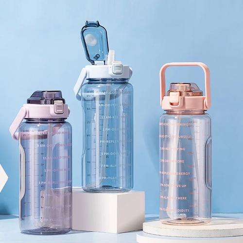 Jual Botol Minum Transparan 2 liter/Botol Motivasi dengan Penanda Waktu ...