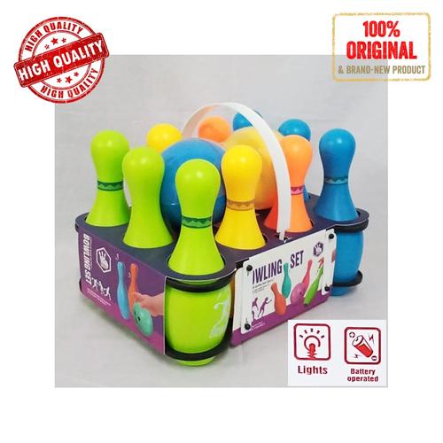 Jual Mainan Anak Pretend Sport Toys Bowling Set with Light dengan Lampu ...