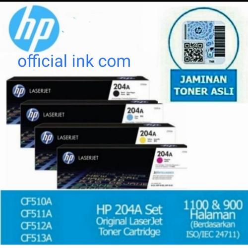 Jual 1 set toner hp laserjet 204A ORIGINAL CF510A CF511A CF512A CF513A ...