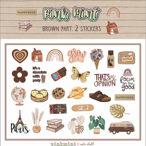 Jual STICKER AESTHETIC BROWN PART.2 - Jakarta Barat - PinkMint Shop ...