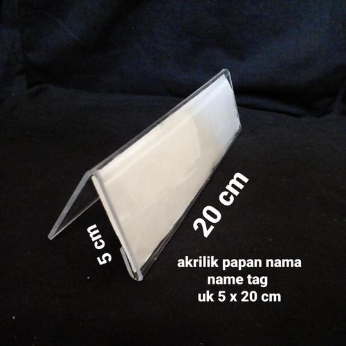 Jual akrilik papan nama meja/name tag uk 5 x 20 cm - Jakarta Utara ...