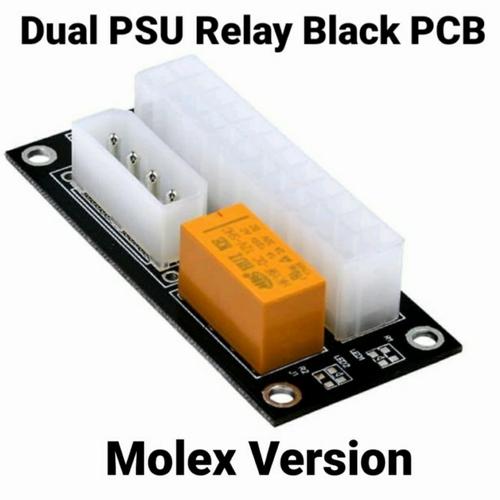 Jual Dual power supply motherboard relay mining mobo multi psu black ...