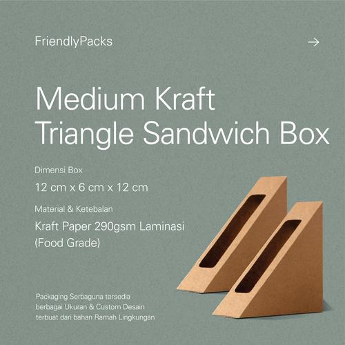 Jual Medium Sandwich Box Packaging Kraft / Kotak Kemasan Sandwich ...
