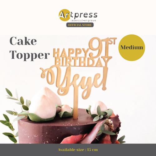 Jual Cake Topper Medium 15 cm - Tusukan Kue - Acrylic-HItam - Kota ...