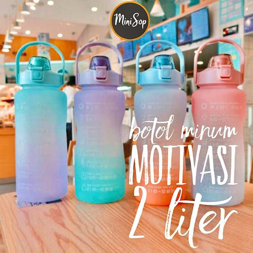 Promo Botol Minum Motivasi Penanda Waktu 2000 ml 2 Liter Jumbo Tritan 1 ...