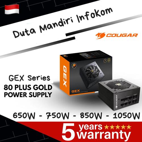 Promo Cougar GEX 650 750 850 1050 - 80+ Plus Gold Fully Modular Power Supply - 650Watt, Black ...
