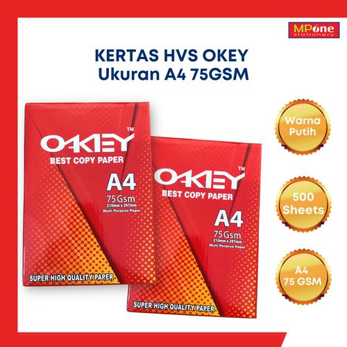 Jual Kertas HVS Okey A4 - 75GSM / HVS Okey Ukuran A4 75GSM - Kota Metro ...