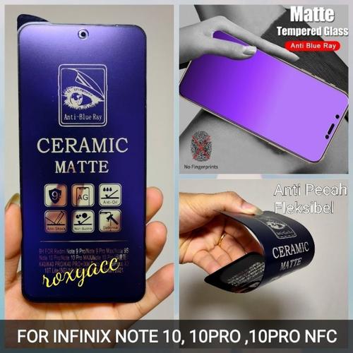 Jual blue light tempered glass ceramic matte infinix note 10 10 pro 10 ...