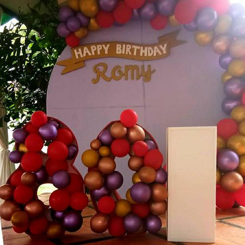 Jual Dekorasi ultah tahun dewasa backdrop dan balon dan angka 80th ...