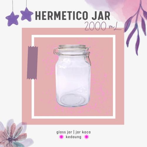 Jual HERMETICO JAR 2000 mL | Toples Kaca Tutup Kait | Jar Kaca Cantik ...