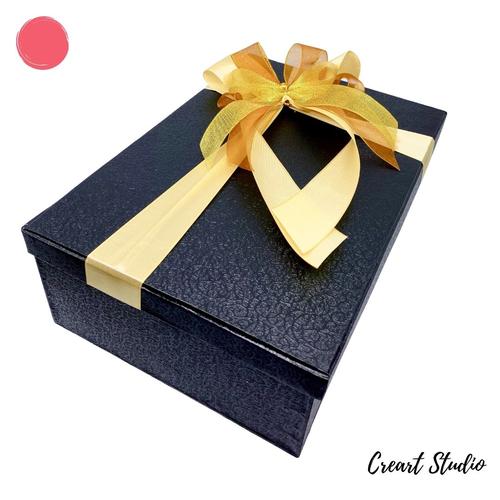 Jual Kotak Kado Gift Box 30x20 cm Tinggi 10 cm - Hitam - Hitam ...