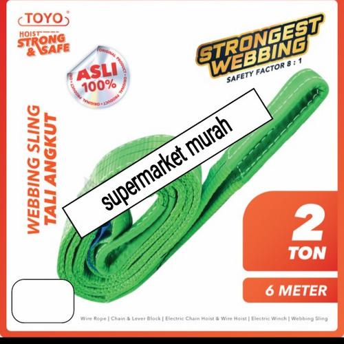 Jual Webbing Sling Belt Tali Angkat 2 Ton x 6 Meter TOYO Double Ply ...