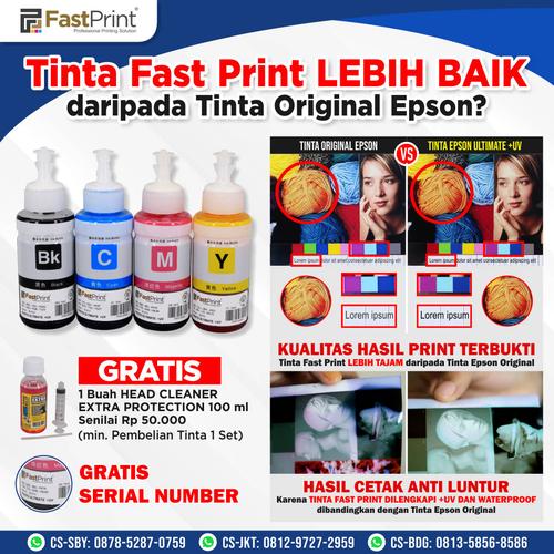 Jual Fast Print Tinta Photo Ultimate UV 70ML Epson L100, L200,L210 ...