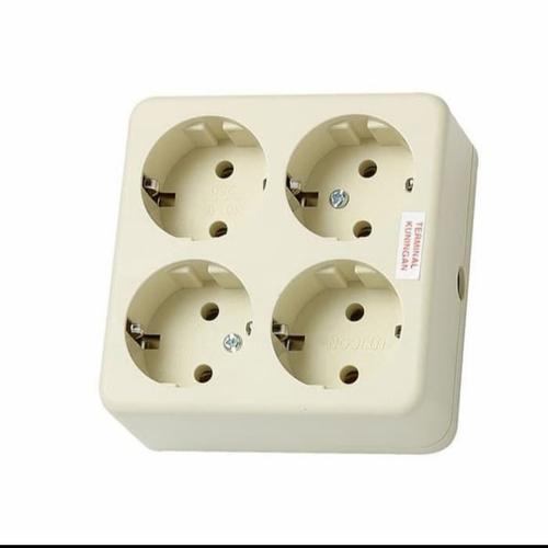 Jual stop kontak 4 lubang/stop kontak segi empat uticon/ terminal arde ...