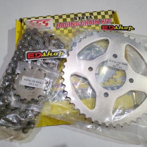 Jual gear SET 428 THUNDER 125 ORI SSS CHAINKIT rantai HITAM ORIGINAL TEBEL - Kab. Bekasi - ED ...