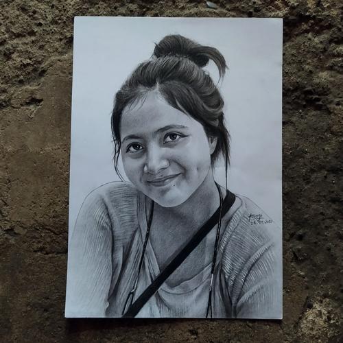 Jual Lukisan wajah handmade 1 wajah, ukuran A3 (30cmx42cm) tanpa frame ...