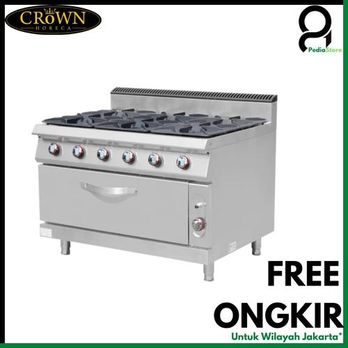 Jual Crown Horeca E-RQB-700-6S Gas Stove 6 Burner With Oven - Jakarta ...