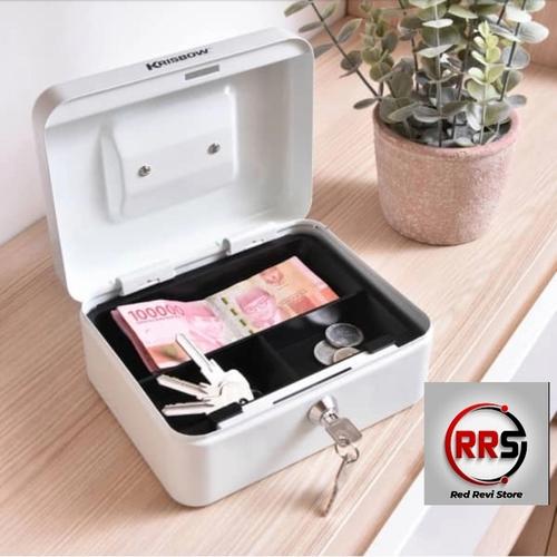 Jual Tempat Simpan Uang Kasir Mini Brankas Cash Box Krisbow 20 Cm ...