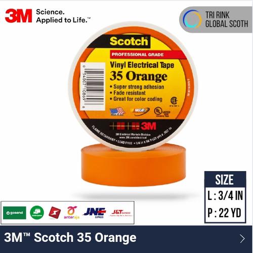 Jual 3M Scotch 35 Orange, Vinyl Color Coding Electrical Tape - Hitam ...