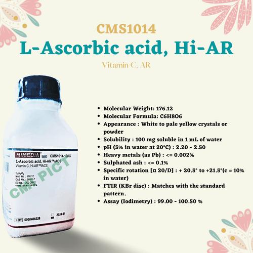 Jual L-Ascorbic Acid AR, Vitamin C, C6H8O6, Himedia, 100 gram - 100 ...
