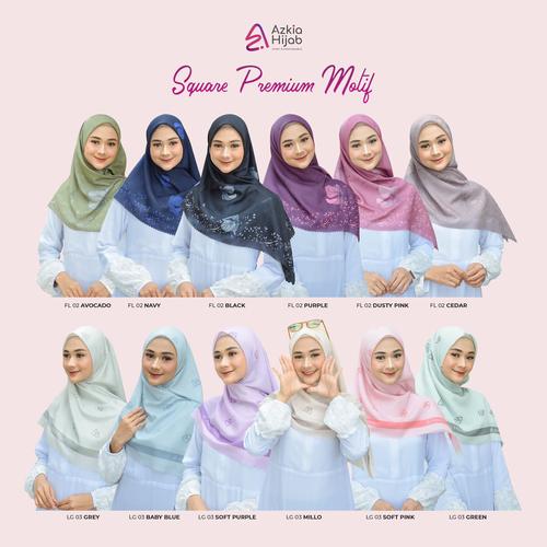 Jual Jilbab Square Premium Tryspan Voal Motif Flower dan Logo Azkia ...