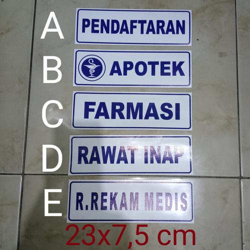 Jual STIKER SAFETY PENDAFTARAN APOTEK FARMASI REKAM MEDIS - E rekam ...