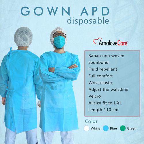 Jual Surgical gown apd disposable / apron medis dokter spunbond 75 gsm ...