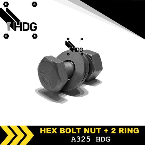 Jual HEX BOLT NUT+2 RING PLAT A325 HOTDIP (HDG) 1/2" - 1/2"x1-3/4 ...