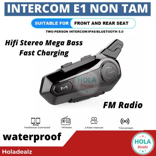 Jual INTERCOM E1 BLUETOOTH HEADSET HELMET E1 FM BT 5 NON IT E1 TAM ...
