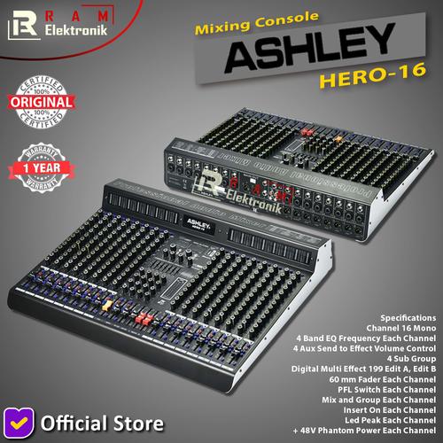 Jual Mixer 16 Channel ASHLEY HERO16 / HERO-16 Original - Jakarta Barat ...