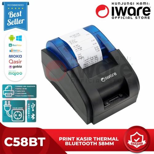 Jual PRINTER KASIR/PPOB THERMAL 58MM IWARE C58BT ANDROID USB+BLUETOOTH - Kota Medan ...