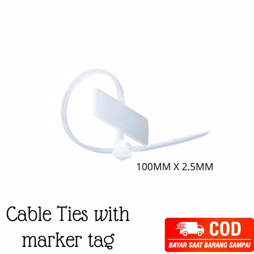 Promo kabel TIES TIS pengikat with MARKER name tag label 100MM x 2.5MM ...