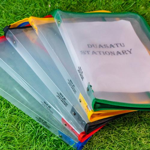 Jual DATAFLEX Map Plastik Resleting Zipper Bag pake jaring - Merah ...