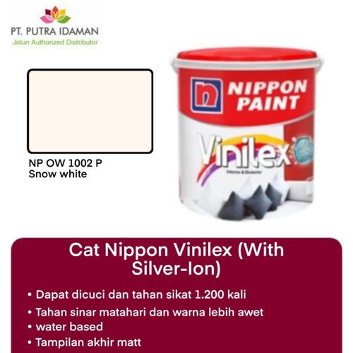 Jual CAT INTERIOR NIPPON PAINT VINILEX 25KG - SNOW WHITE OW 1002P ...