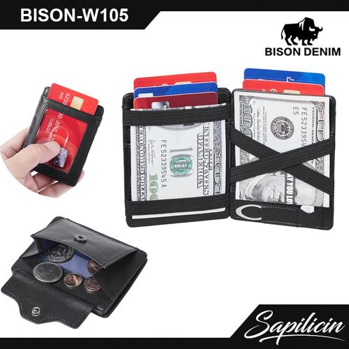 Promo Dompet Magic Wallet Kulit Sapi Asli Small Compact Bison Denim ...