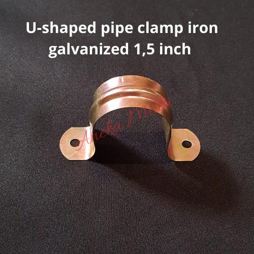 Jual Klem Pipa 1,5 inch Clamp Klem Paralon ke Tembok iron galvanis ...