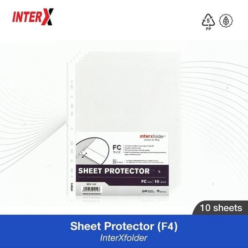 Jual PP Pocket Sheet Protector F4 Folio Inter-X Plastik Pelindung ...