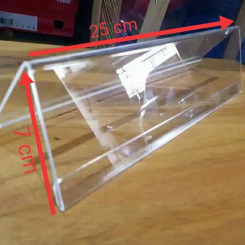 Jual Akrilik Name Tag Holder Uk. 7x25cm Landscape Segitiga 2sisi ...