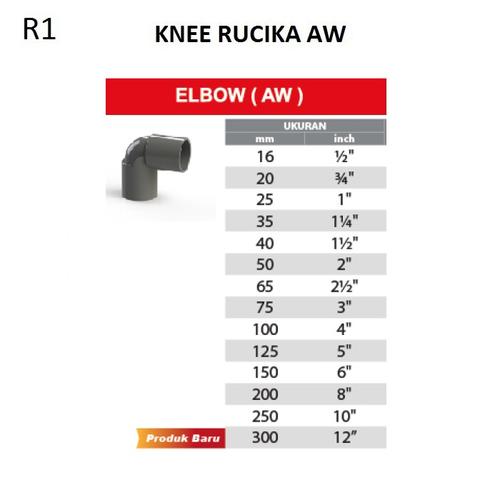 Jual KNEE 3 AW / ELBOW 3 AW SAMBUNGAN PIPA PVC FITTING RUCIKA - Jakarta ...