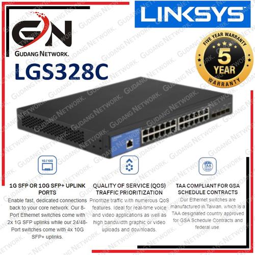 Jual Linksys LGS328C-EU 24-Port Managed Gigabit Switch, 4 10G SFP+ ...