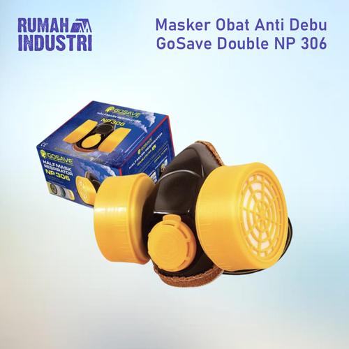 Jual Masker Kimia Obat Respirator Anti Debu Go Save NP 306 Filter Dobel ...