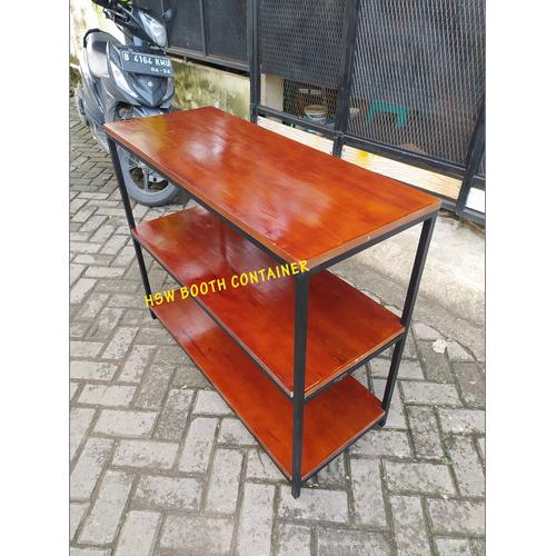 Jual Rak/meja besi serbaguna kayu jati belanda rak tv industrial - Kota ...