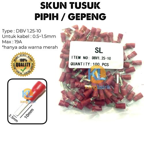 Jual SKUN PIN TUSUK GEPENG 0.5~1.5mm / SKUN KABEL TUSUK PIPIH DBV 1.25 ...